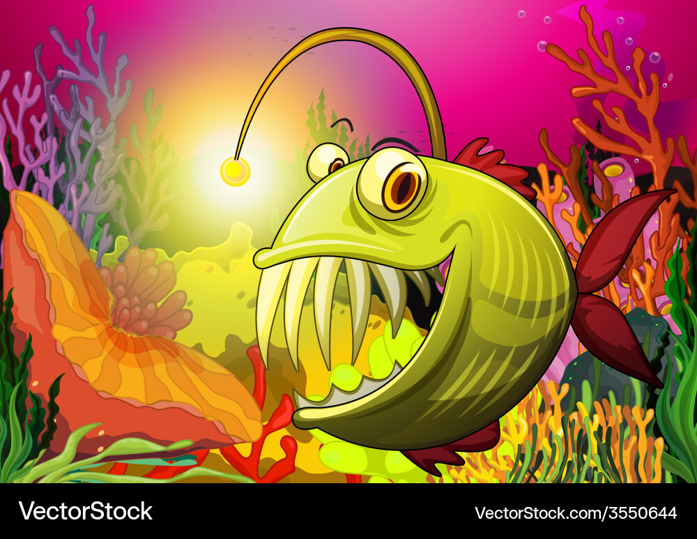 A big fish under the sea Royalty Free Vector Image