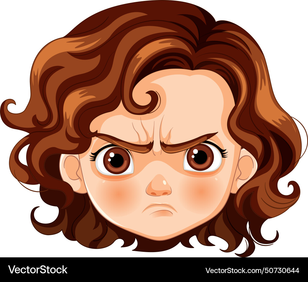 A girl with scowl Royalty Free Vector Image - VectorStock