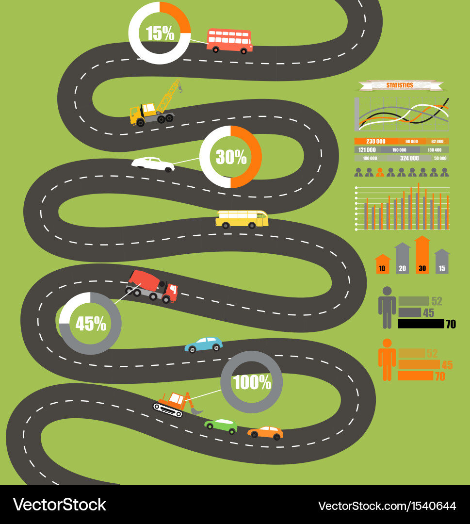 Abstract city map with infographic elements Vector Image