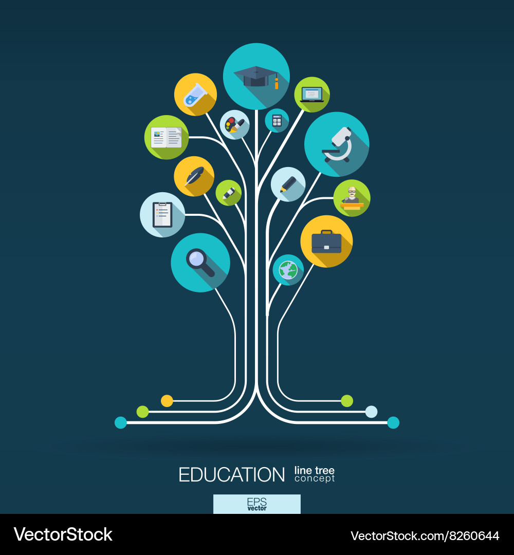 Abstract education background growth tree concept Vector Image