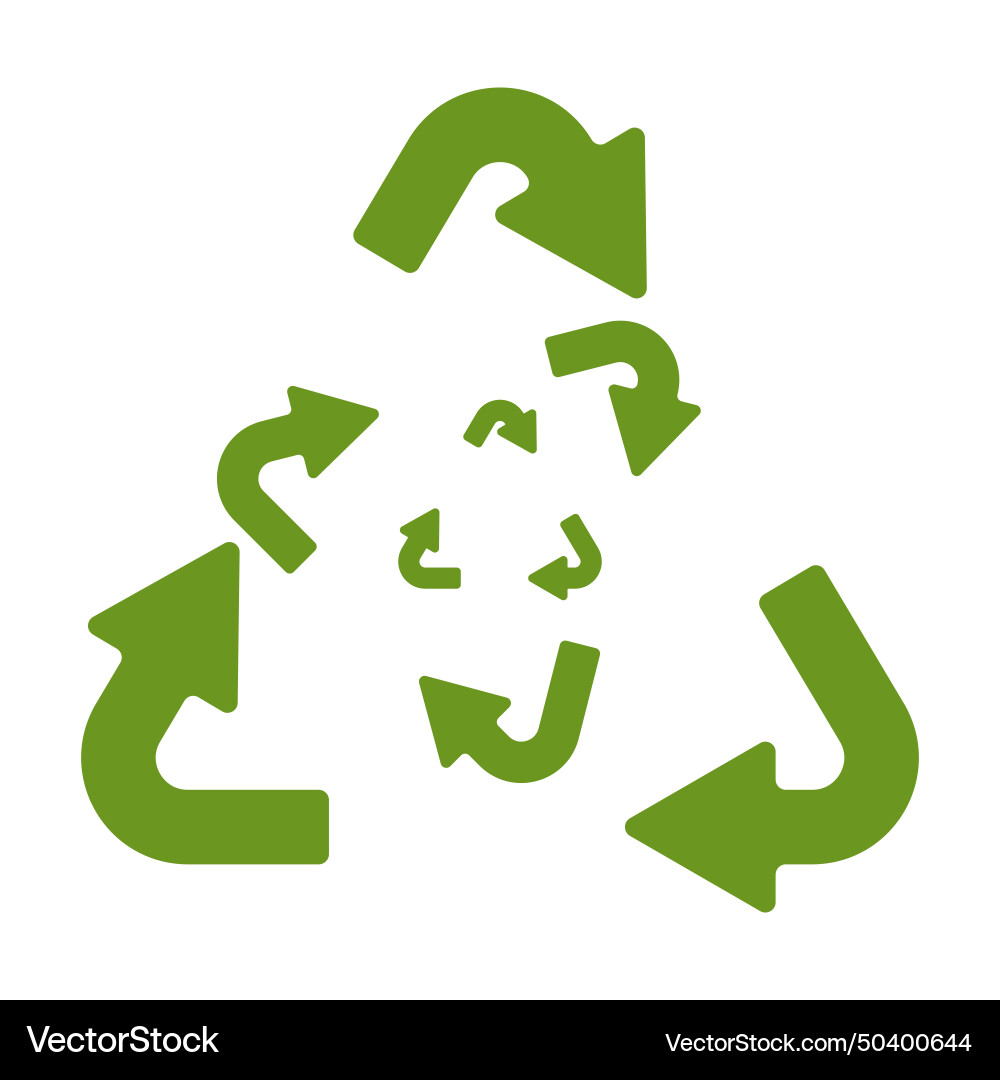 Abstract recycling sign icon Royalty Free Vector Image