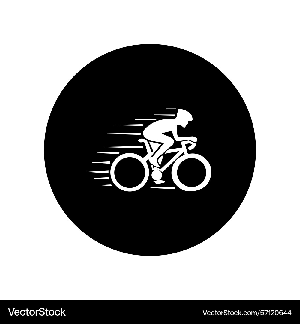 Black and white bicycle racing icon Royalty Free Vector