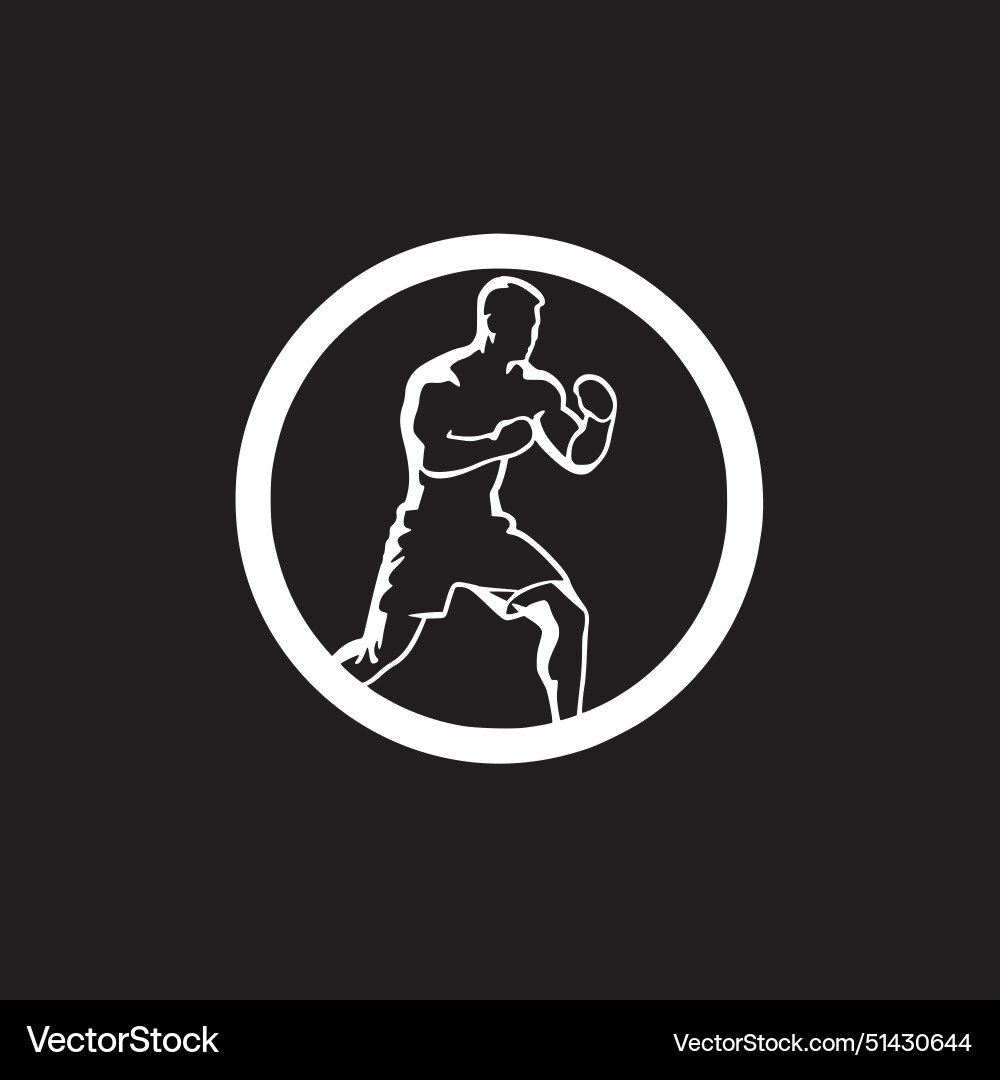 Boxing - minimalist and flat logo Royalty Free Vector Image