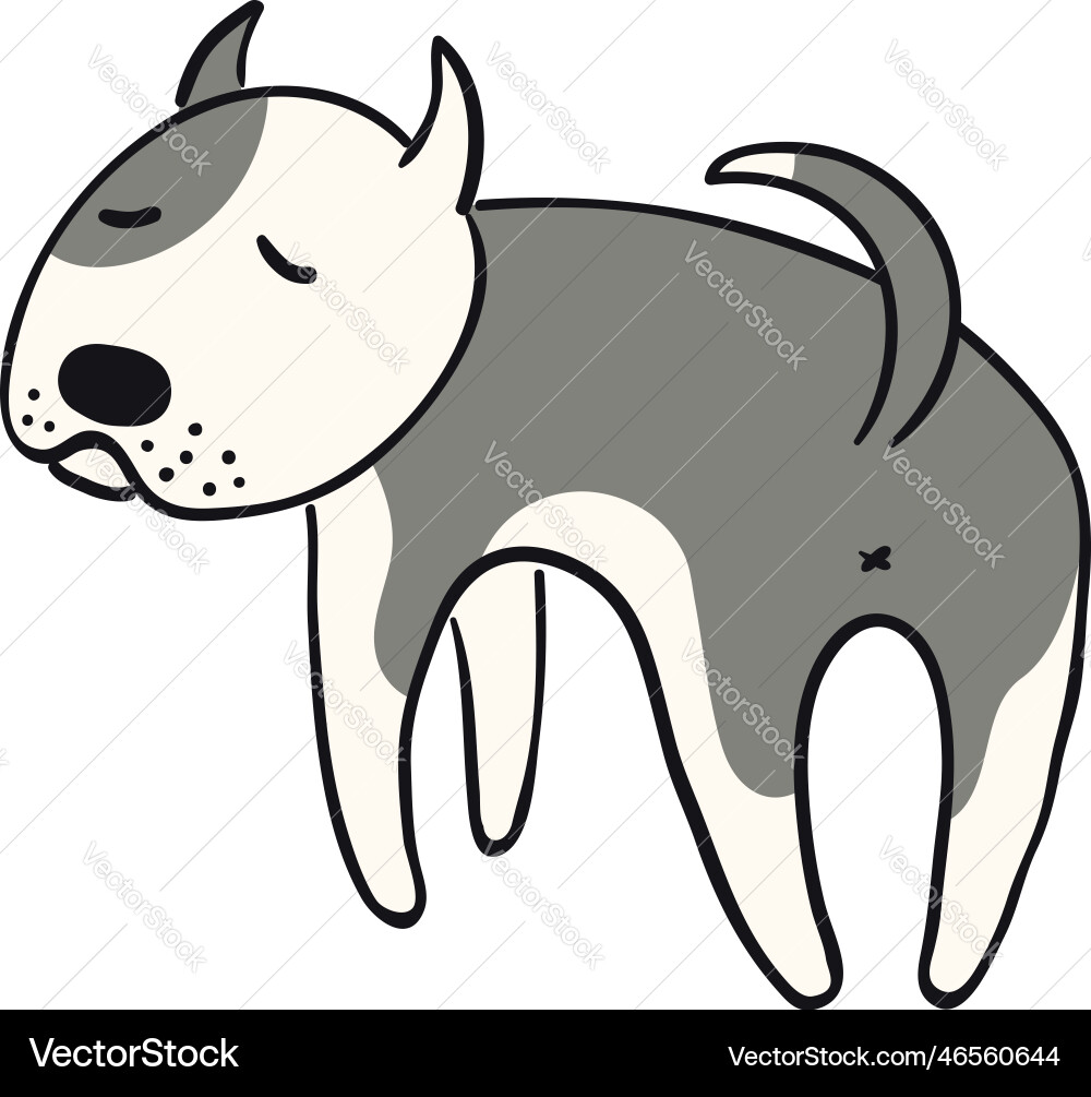 Cute cartoon dog looking back Royalty Free Vector Image
