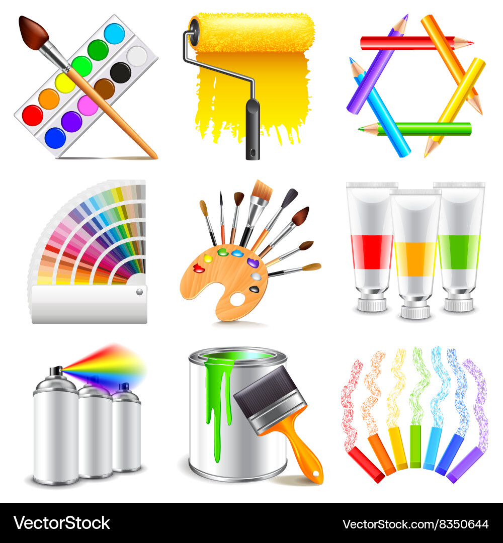 Design and art icons set Royalty Free Vector Image