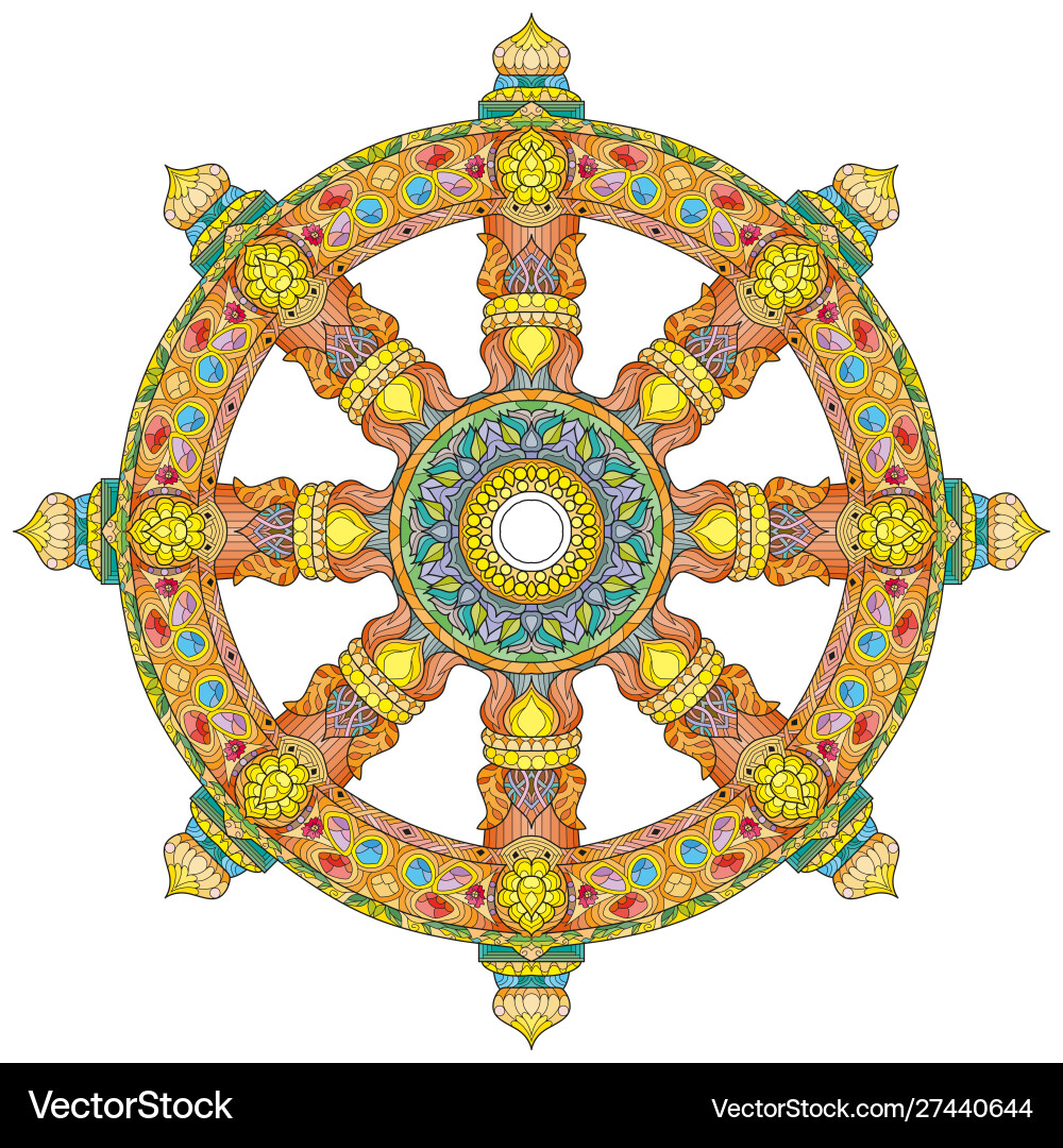 Dharmachakra – Wheel of Dharma Royalty Free Vector
