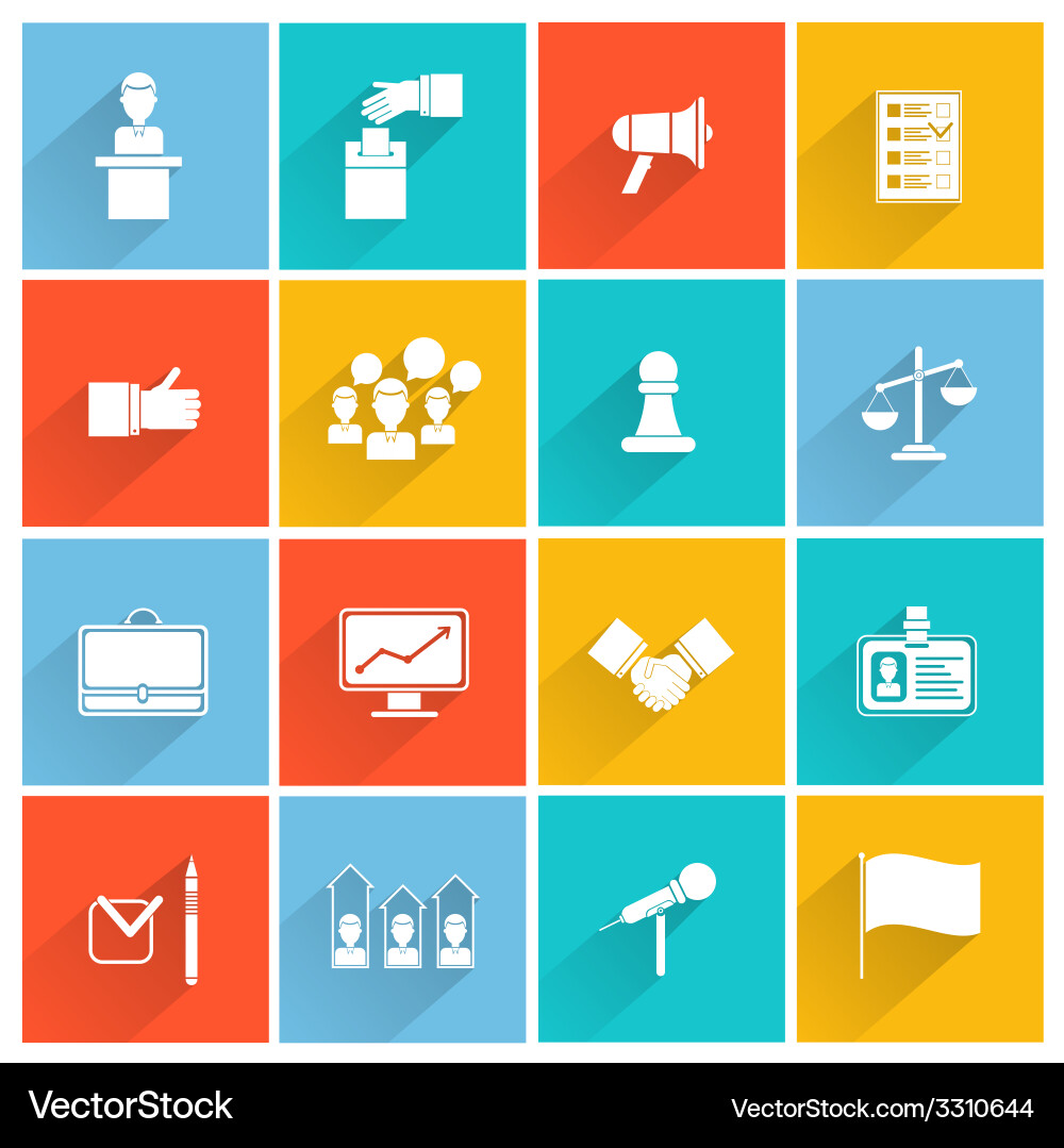 Elections Icon Set Royalty Free Vector Image - VectorStock