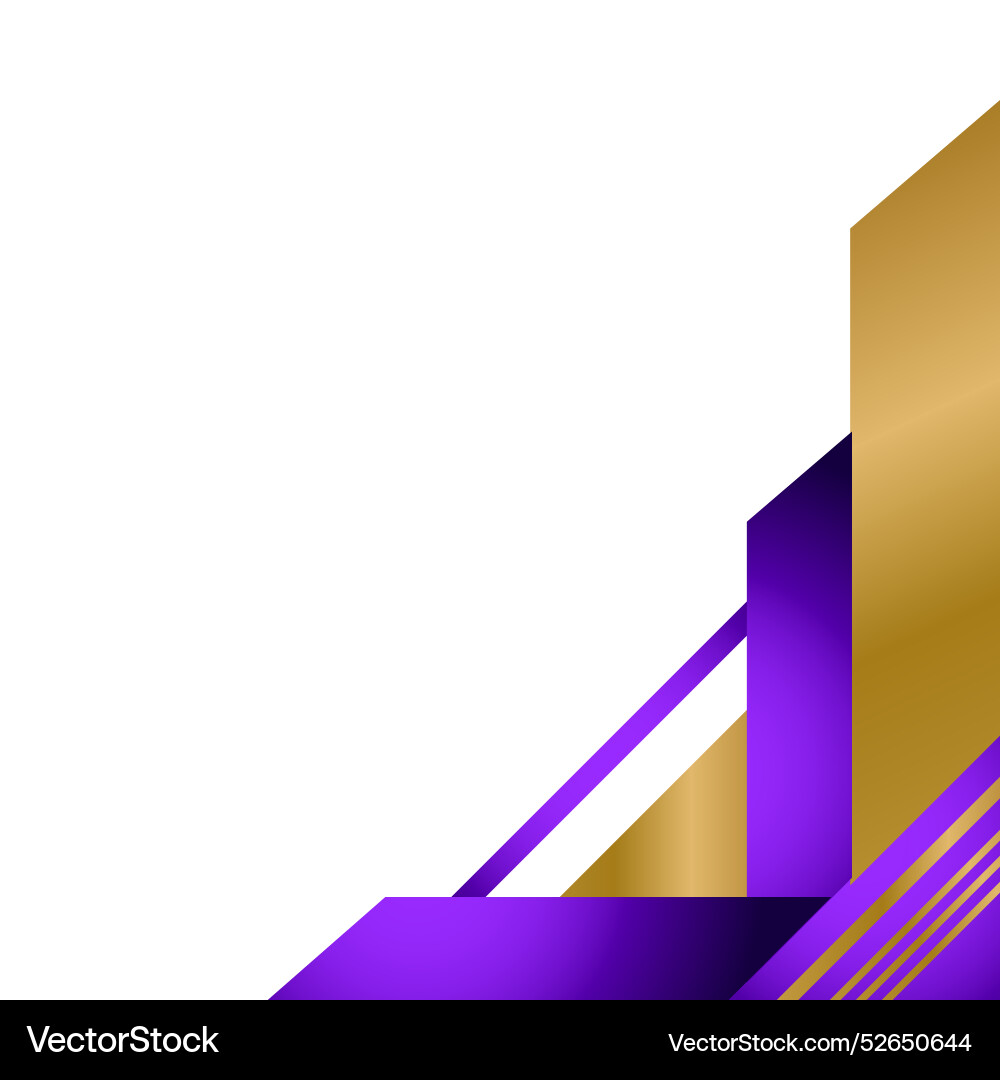 Golden and purple geometric corner border Vector Image