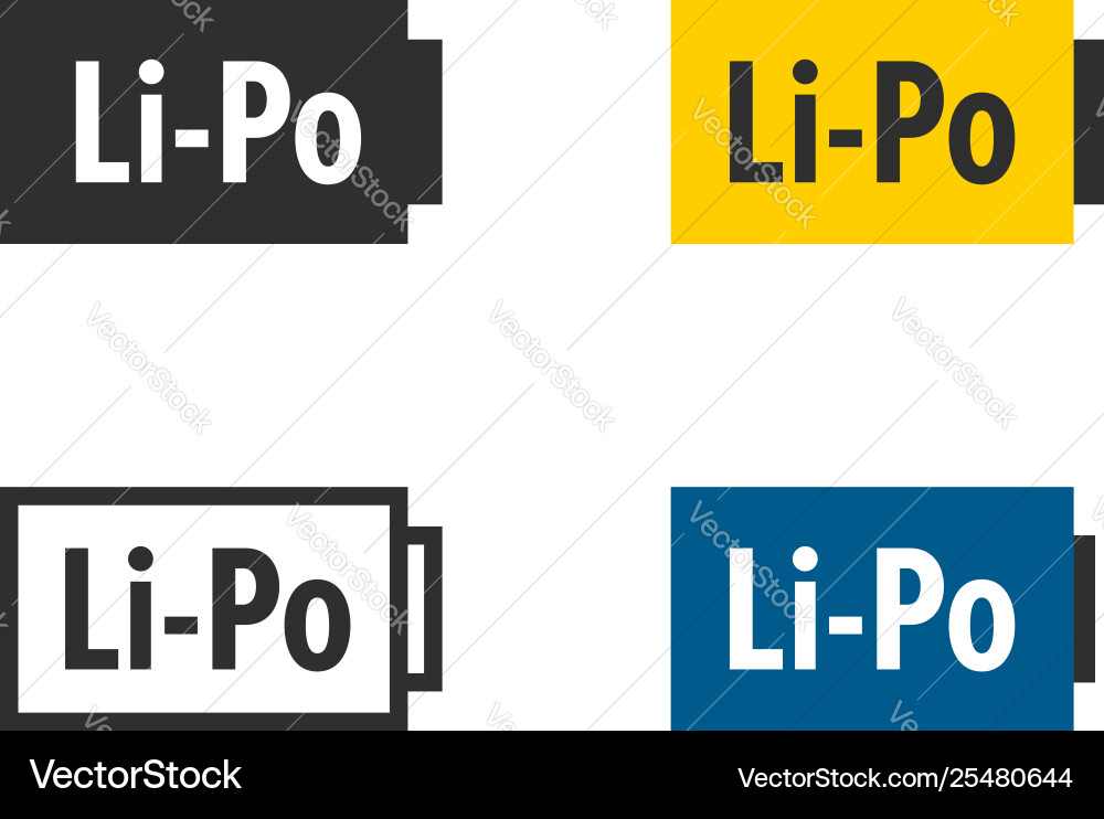 Lithium polymer battery icon Royalty Free Vector Image
