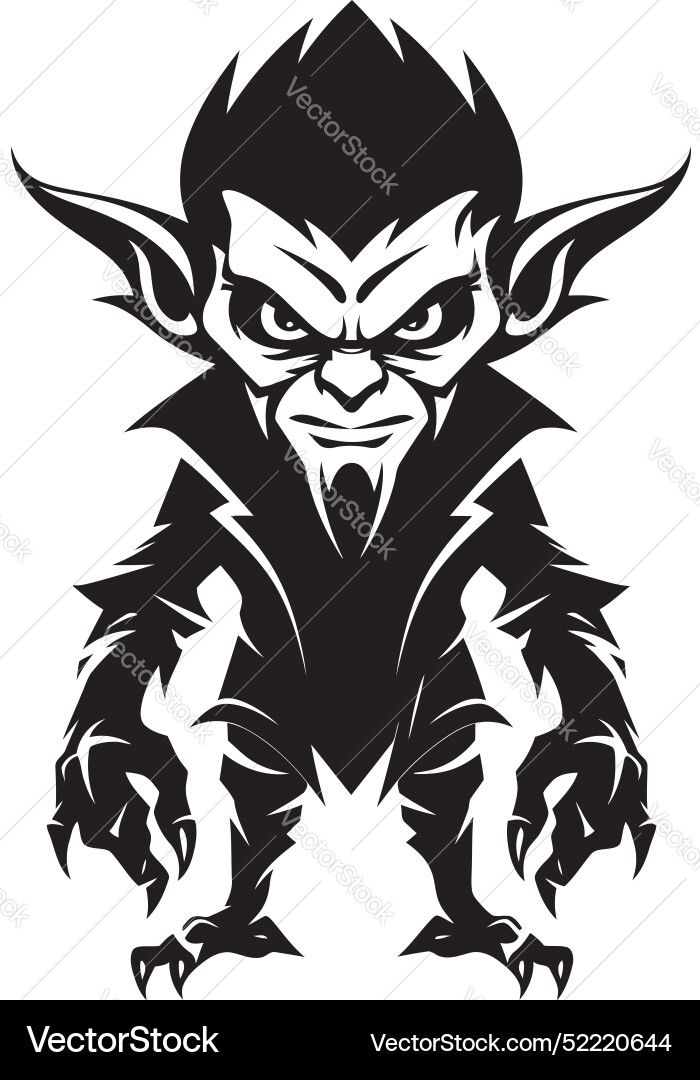 Mischief maven wicked goblin emblem diabolic Vector Image