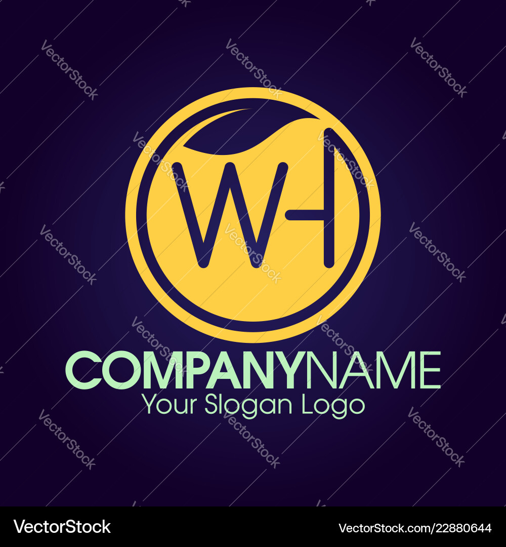 Nature the letter w and h Royalty Free Vector Image