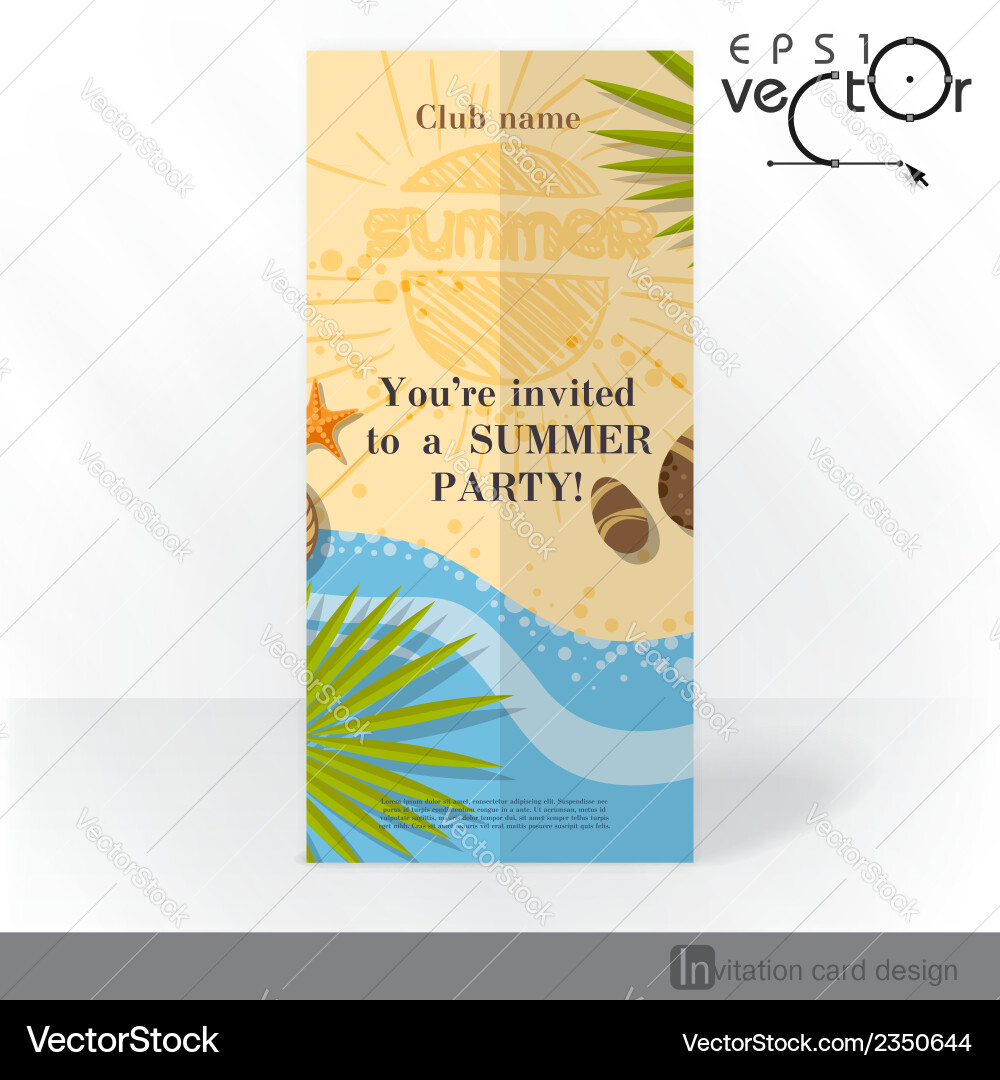 Party invitation card design template Royalty Free Vector