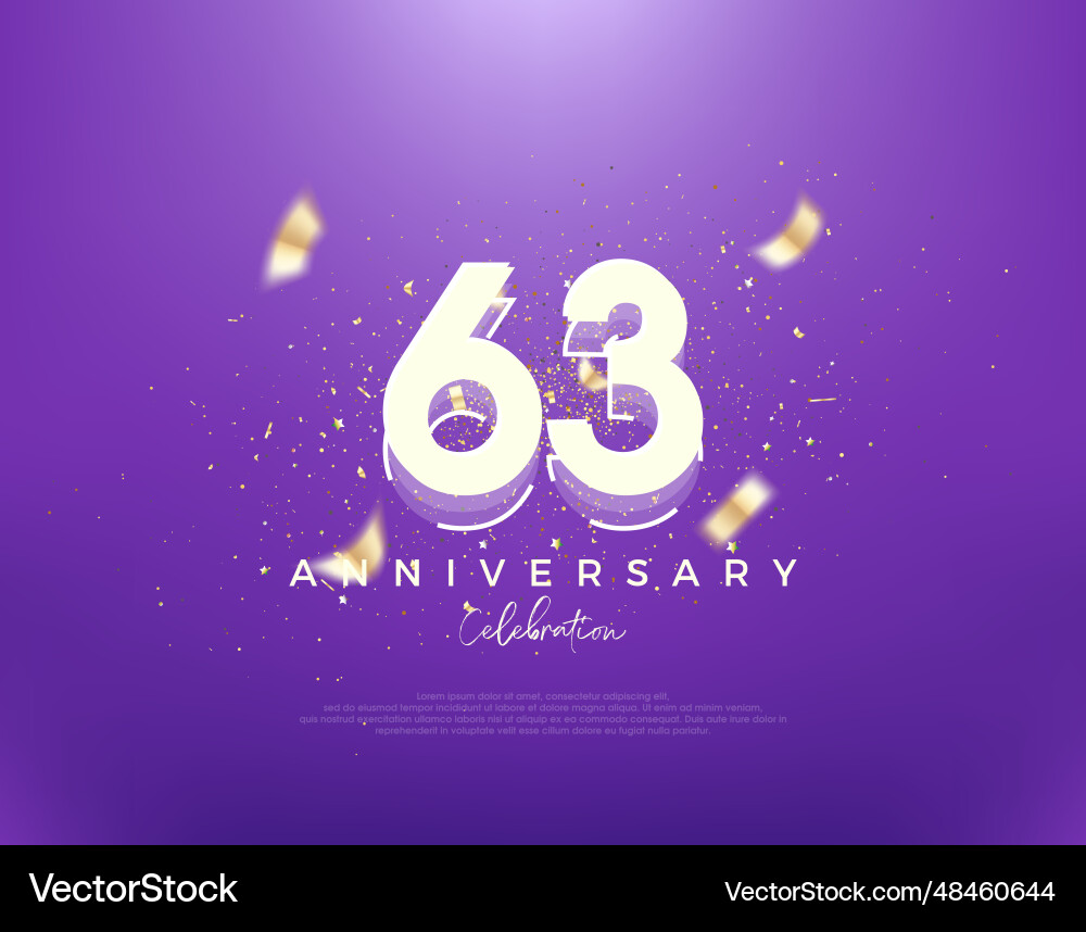 Retro number 63rd on a modern blue background Vector Image