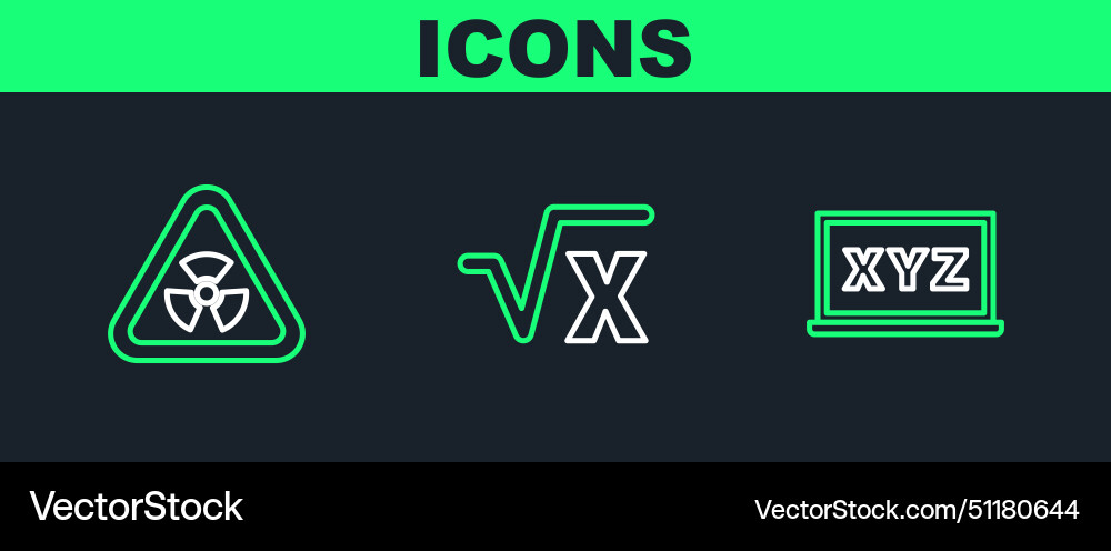 Set Line Xyz Coordinate System Triangle Royalty Free Vector