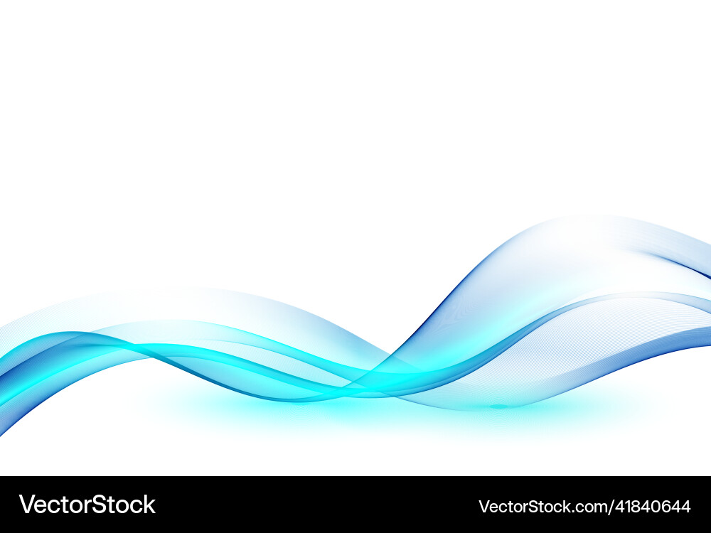 Smooth abstract blue wave border with shadow Vector Image