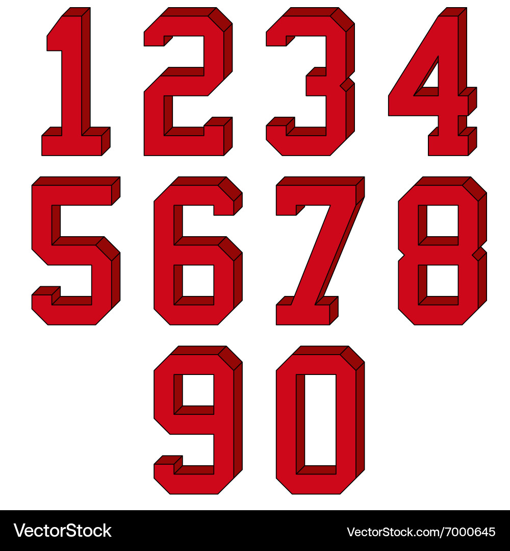 3d numbers Royalty Free Vector Image - VectorStock