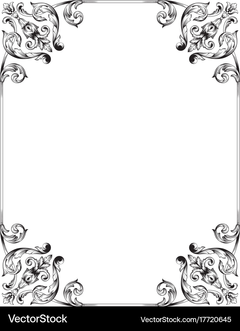 Baroque Floral Ornament Royalty Free Vector Image