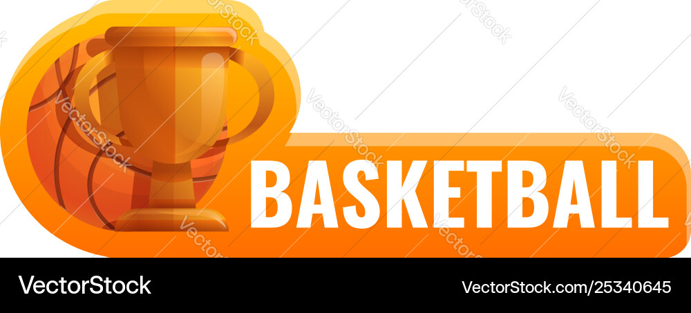 Basketball cup logo cartoon style Royalty Free Vector Image