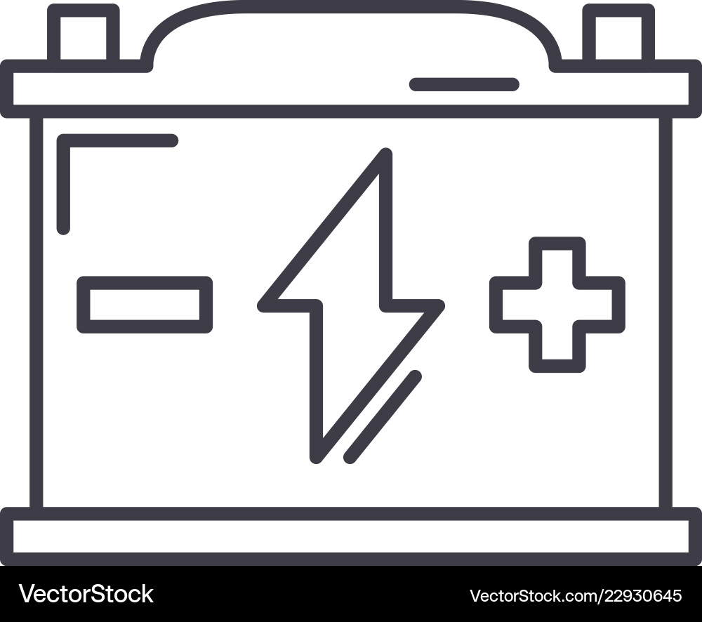 Battery line icon concept linear Royalty Free Vector Image
