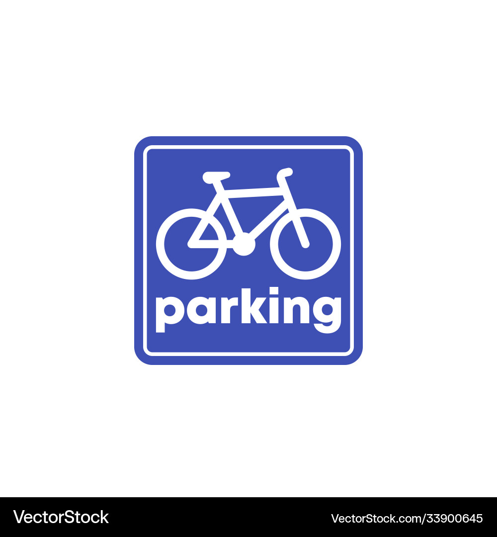 Bicycle bike parking sign Royalty Free Vector Image