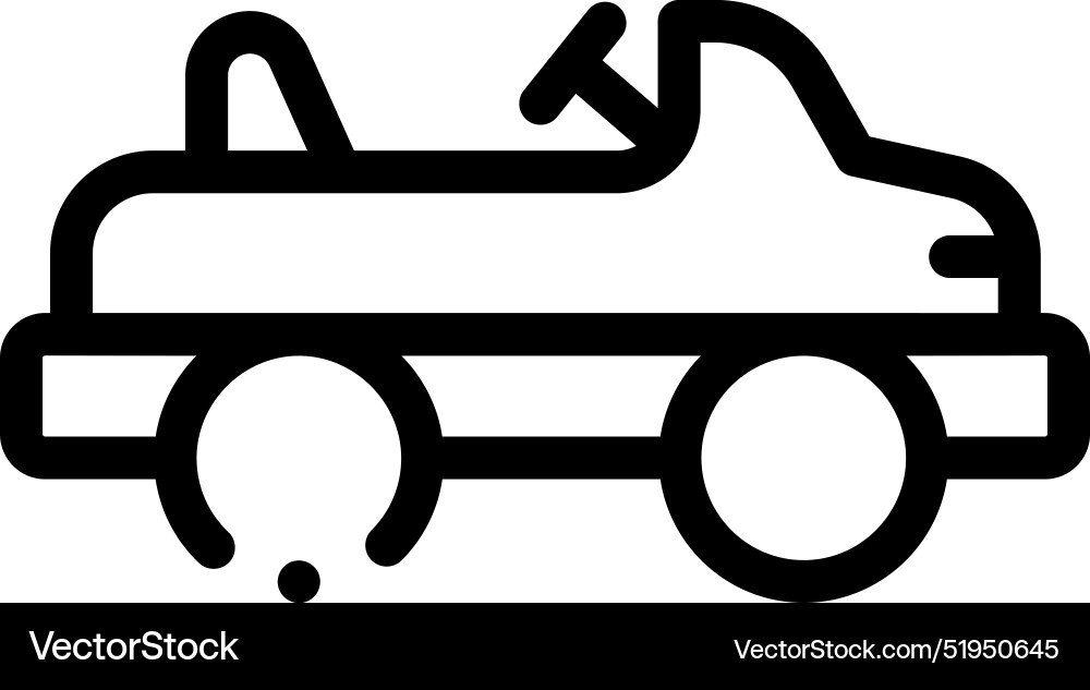 Car toy icon thin linear style design isolated Vector Image