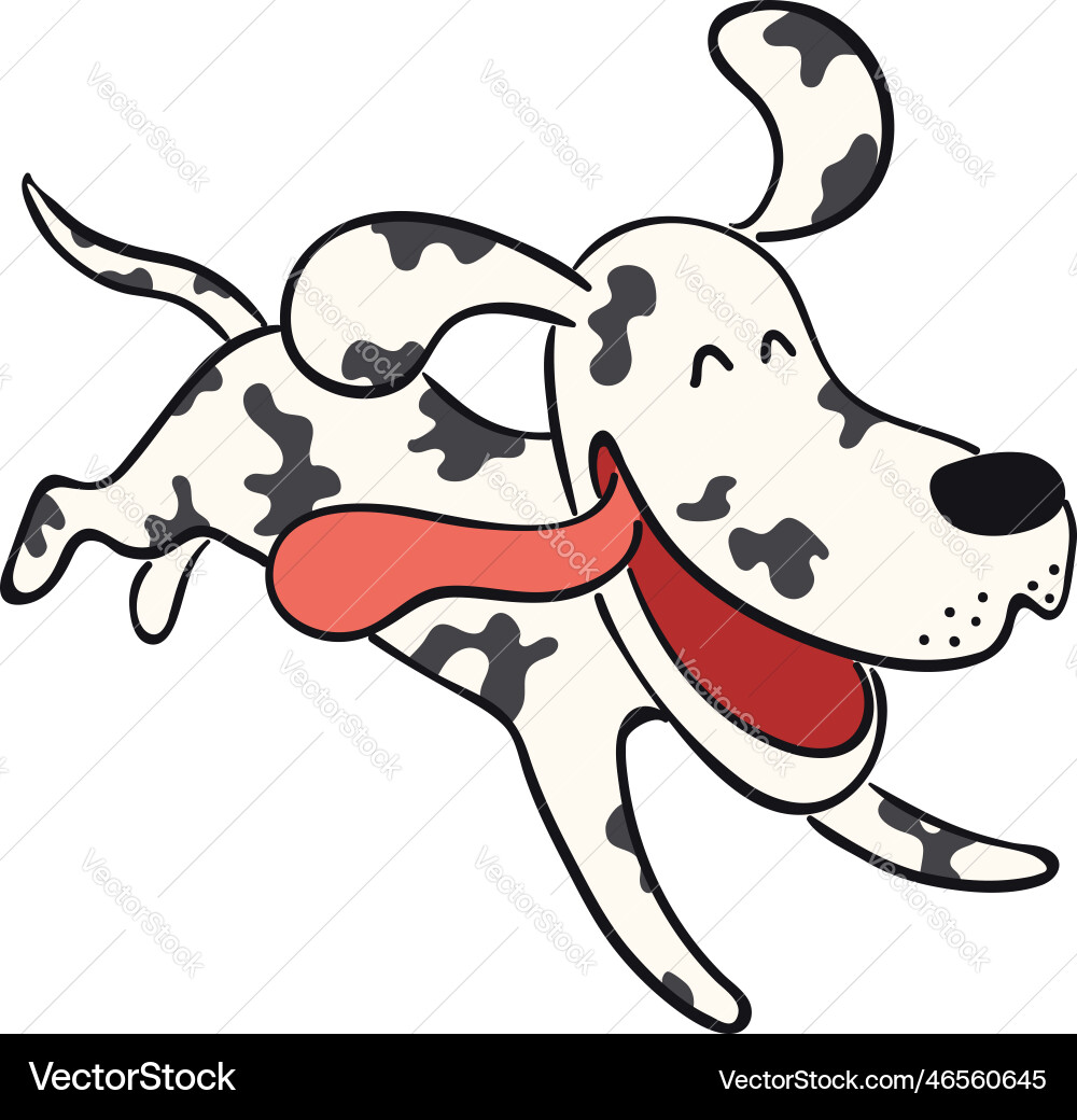 Cute cartoon running dog Royalty Free Vector Image