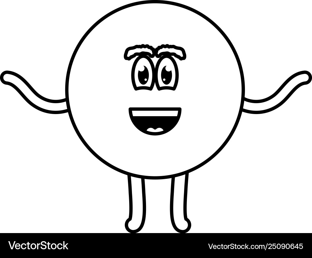 Cute emoticon character icon Royalty Free Vector Image