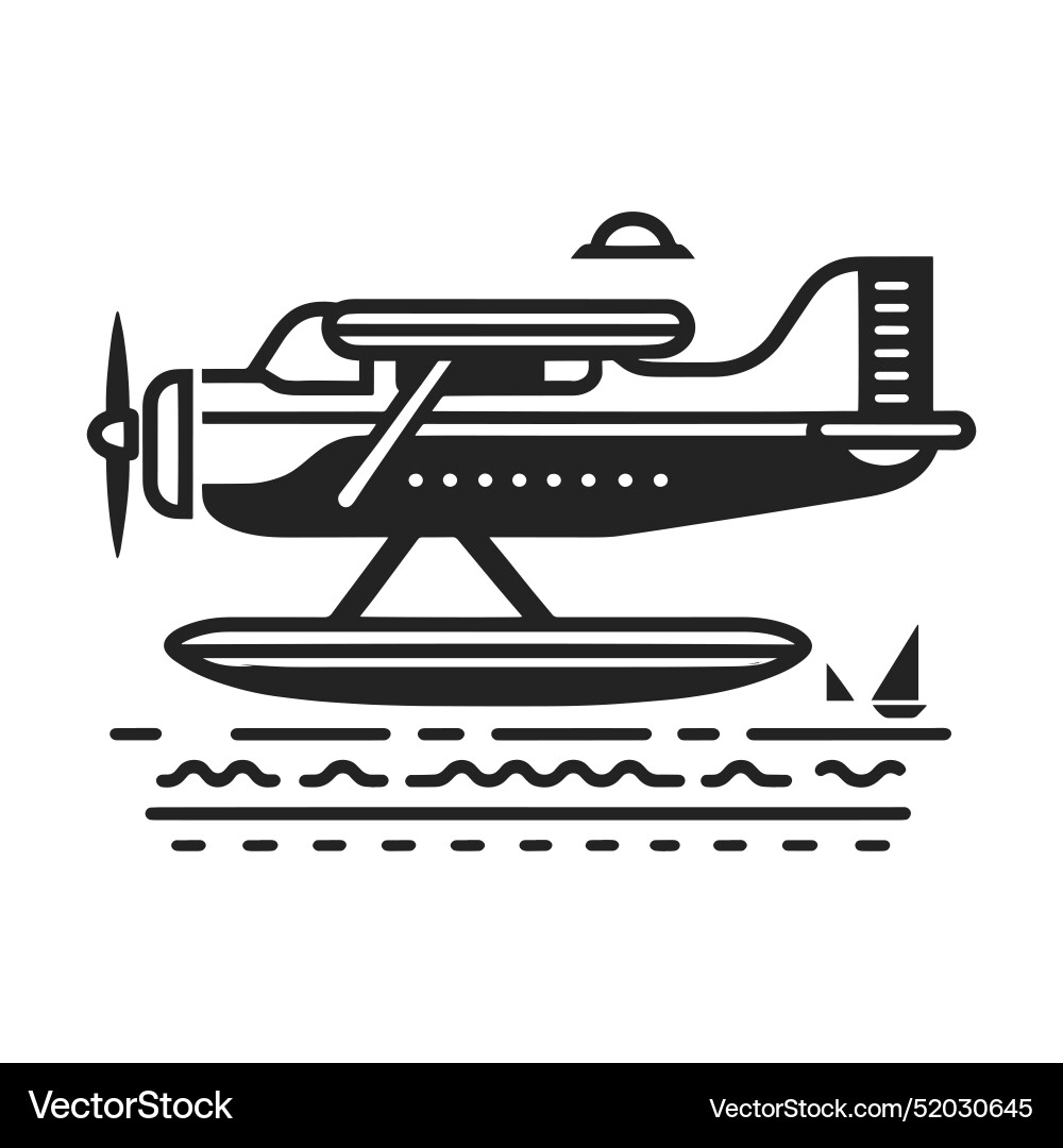 Float plane outline Royalty Free Vector Image - VectorStock