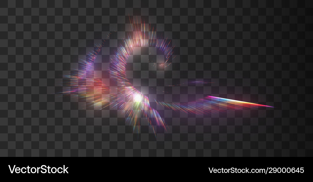 Iridescent light rays Royalty Free Vector Image