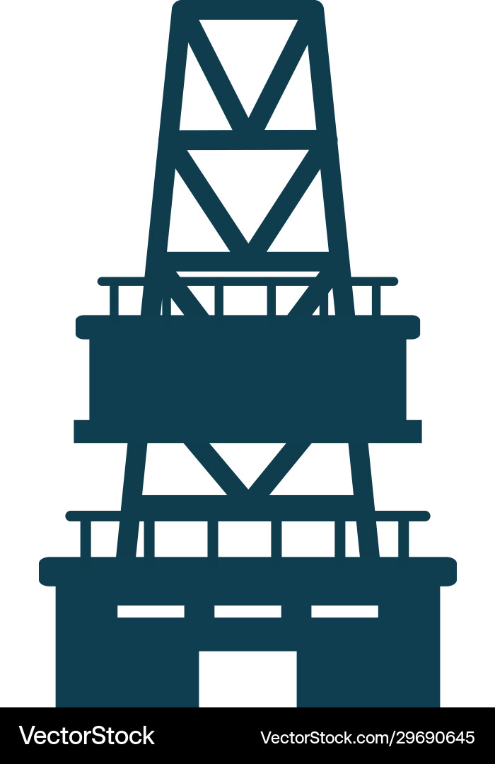 Isolated oil tower silhouette style icon Vector Image