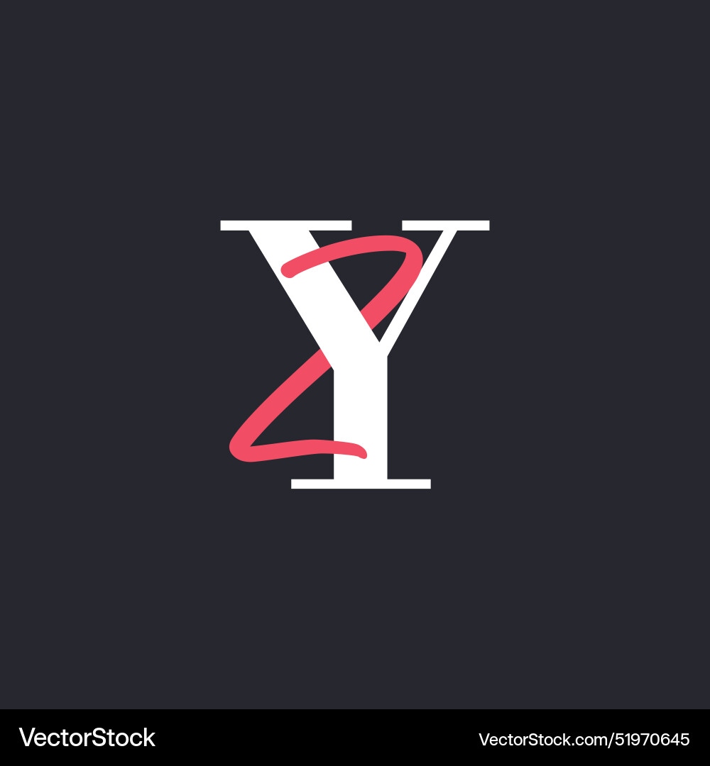 Letter yz logo perfectly blended initials Vector Image