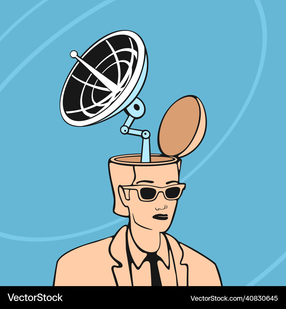 Man with antenna Royalty Free Vector Image - VectorStock