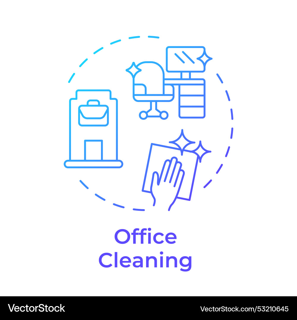 Office cleaning blue gradient concept icon Vector Image