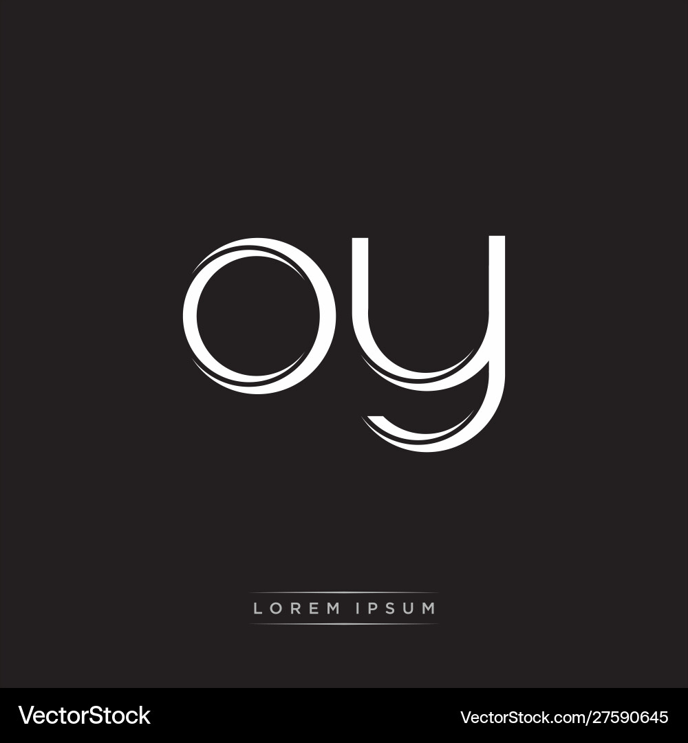 Oy initial letter split lowercase logo modern Vector Image