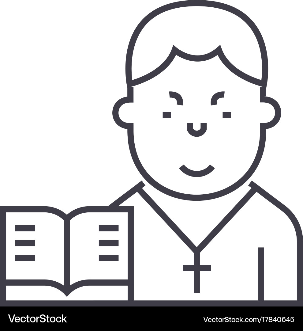 Pastor line icon sign Royalty Free Vector Image