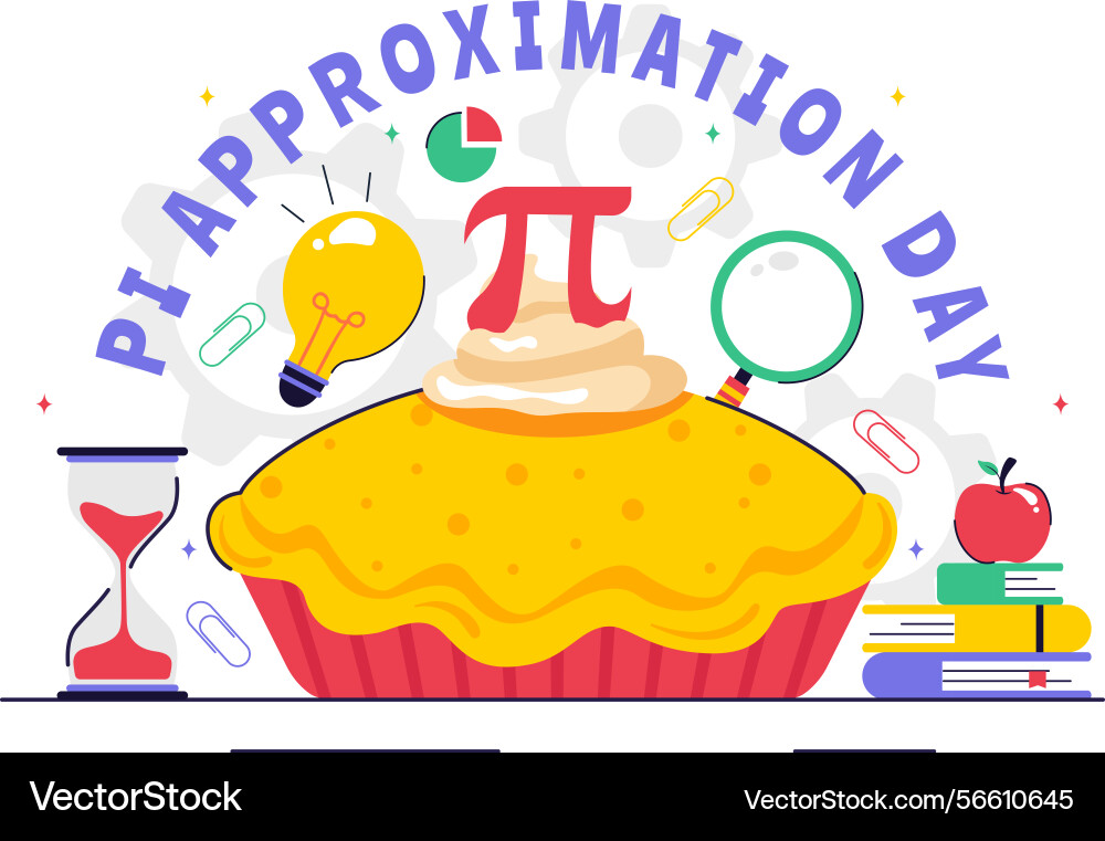 Pi approximation day celebrated on july 22 Vector Image