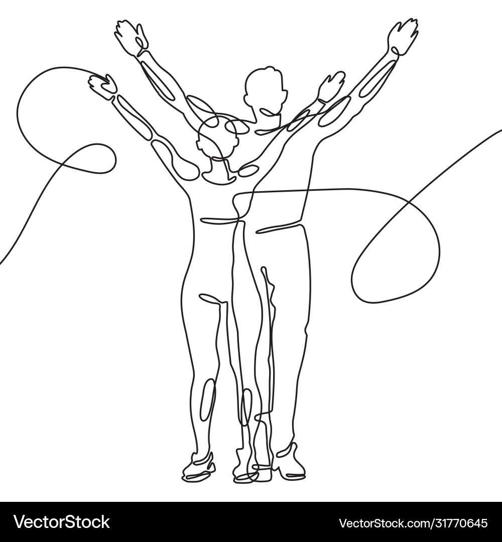 Single Line Man and Woman Royalty Free Vector Image
