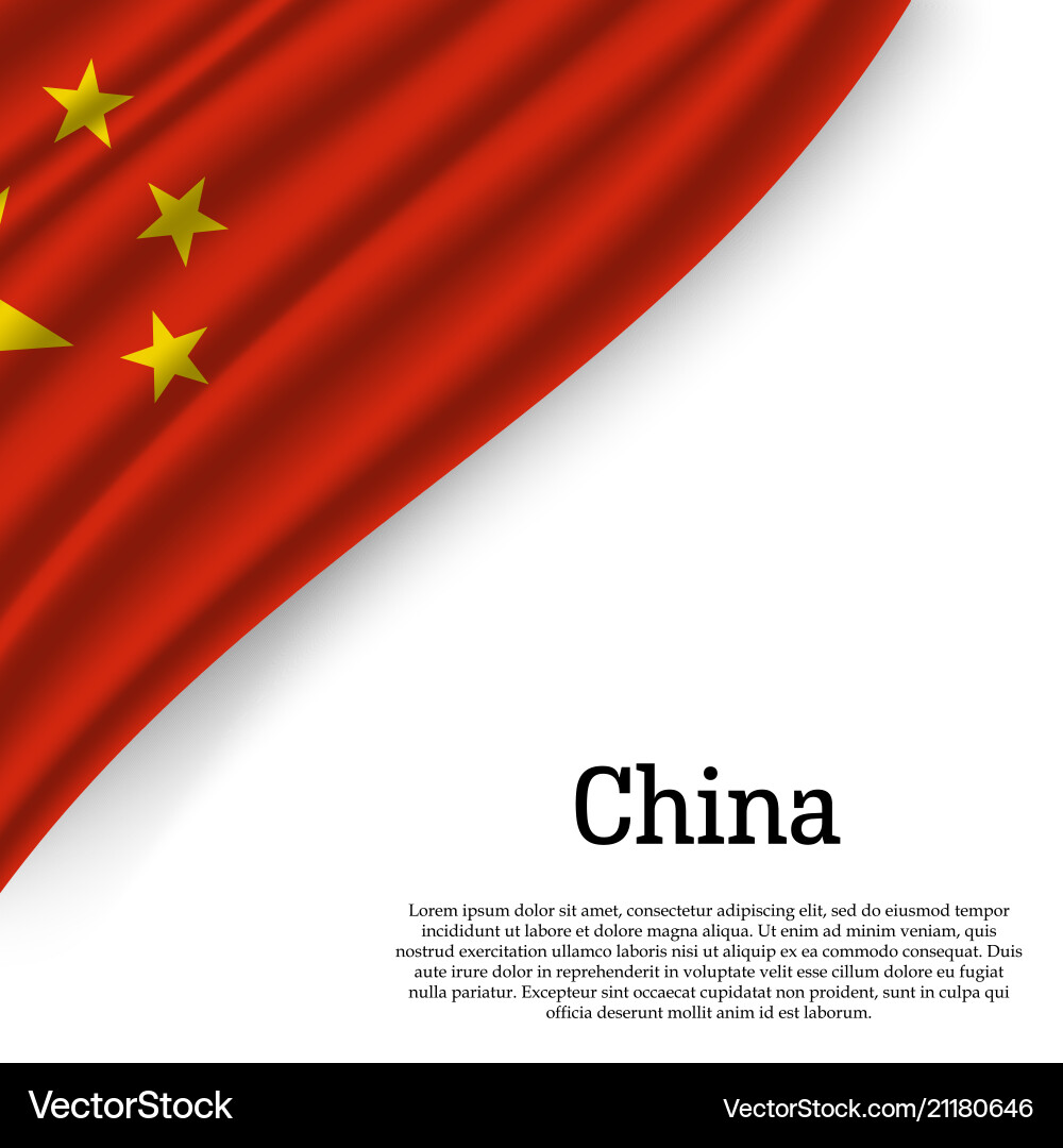 China Flag on White Background Royalty Free Vector Image