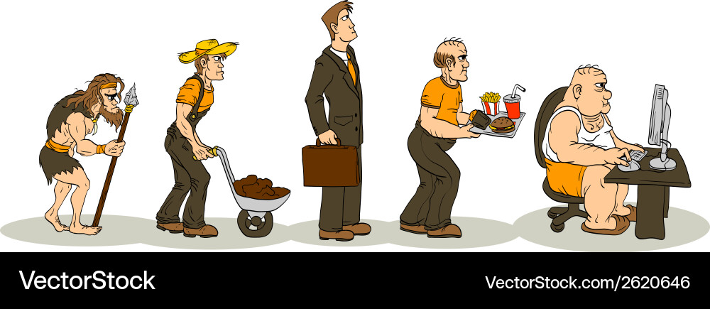 Evolution of obesity Royalty Free Vector Image