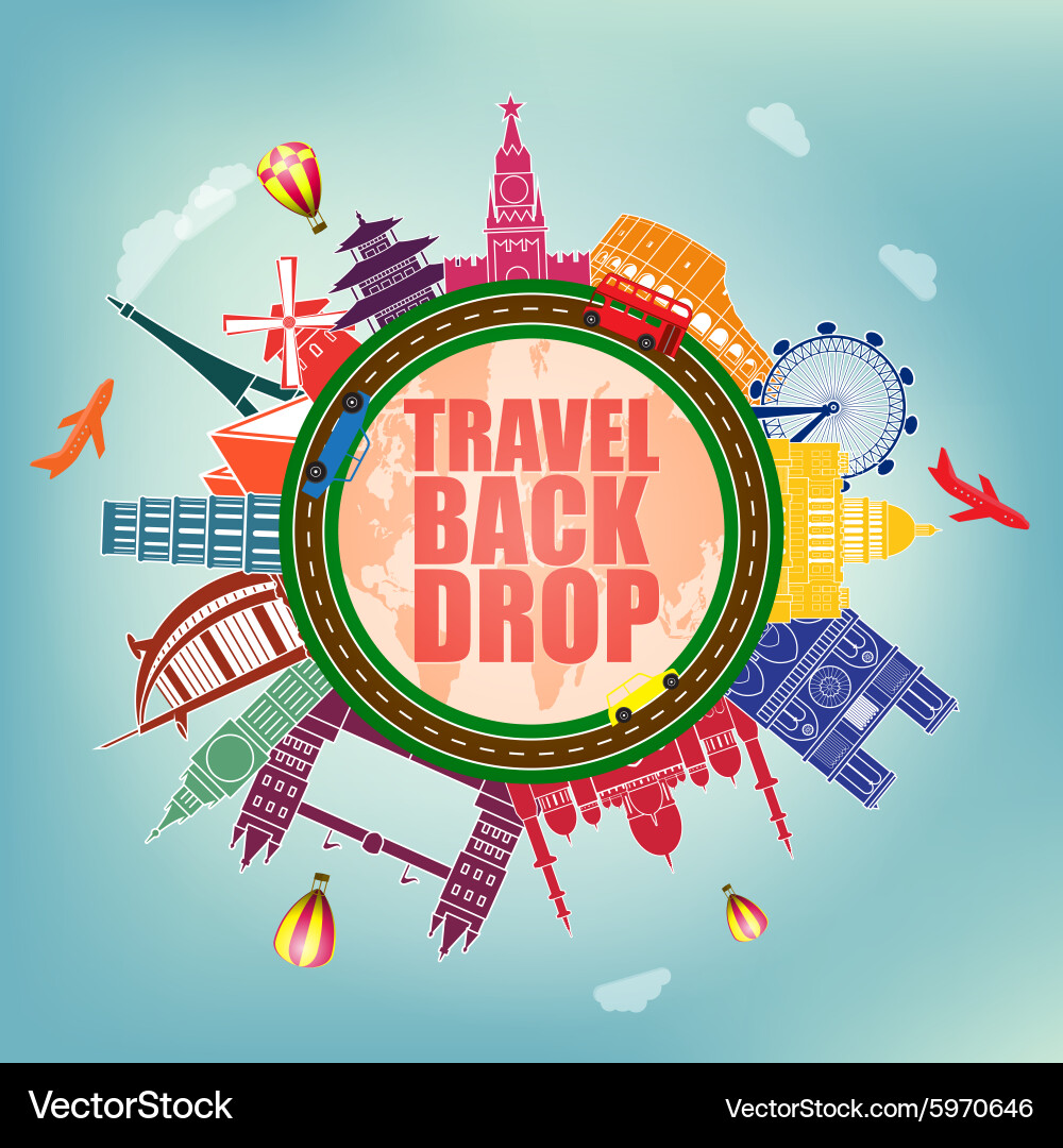 Famous world landmarks icons Royalty Free Vector Image