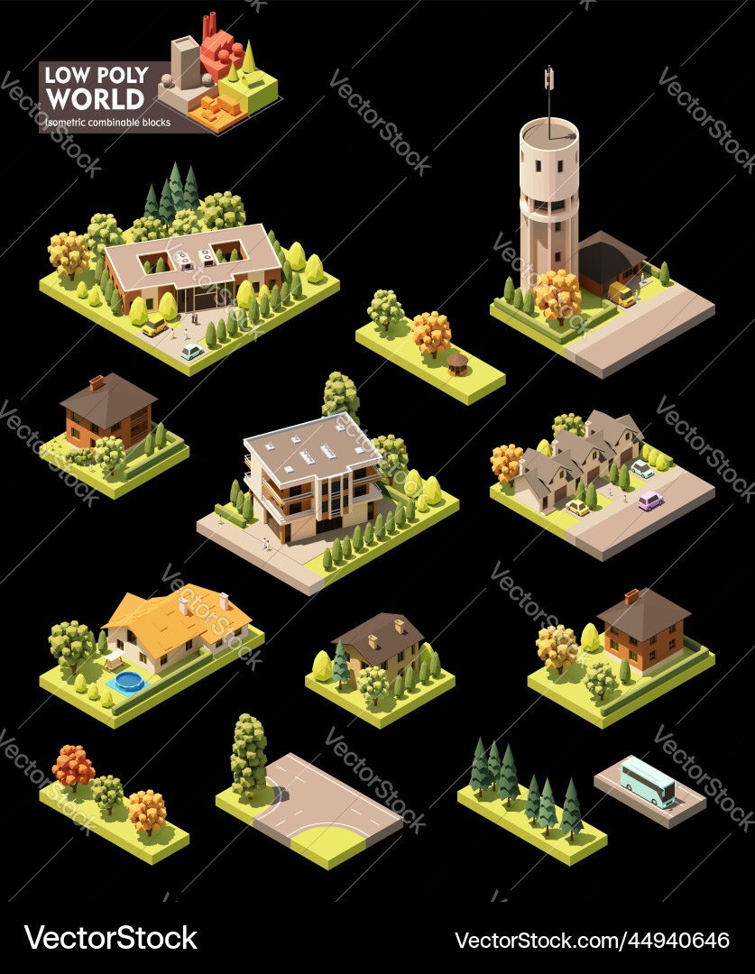 Isolierte Stadtplanelemente Lizenzfreies Vektorbild