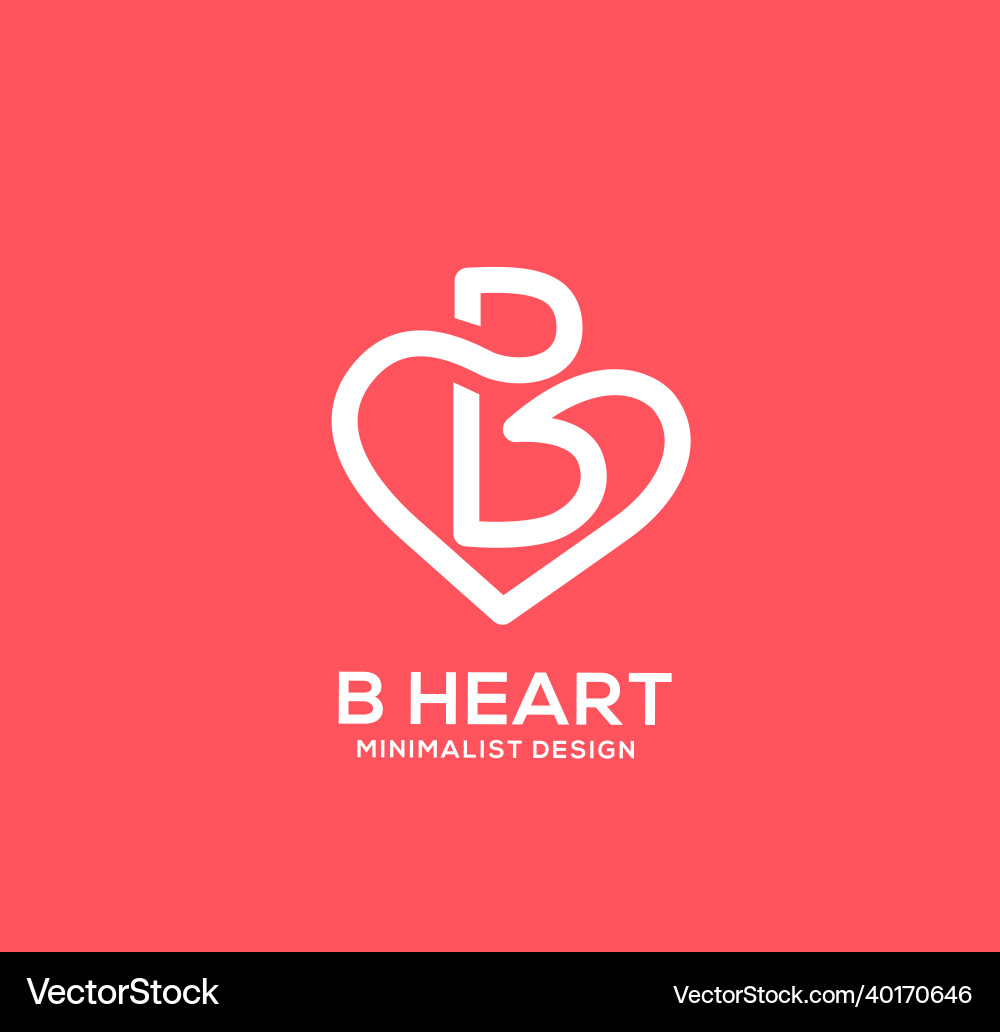 Letter b heart logo icon Royalty Free Vector Image