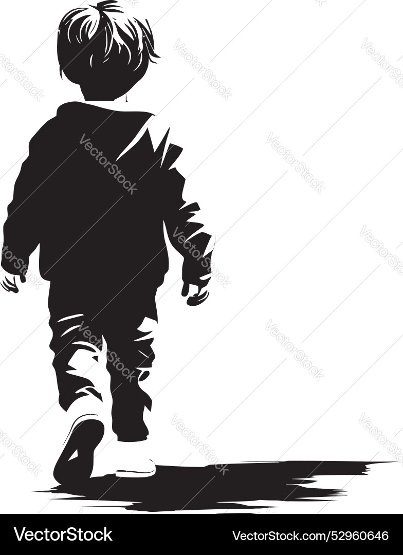 Lonesometrailmaster elegant walking child emblem Vector Image