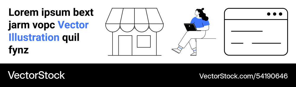 Modern online business - storefront web Royalty Free Vector