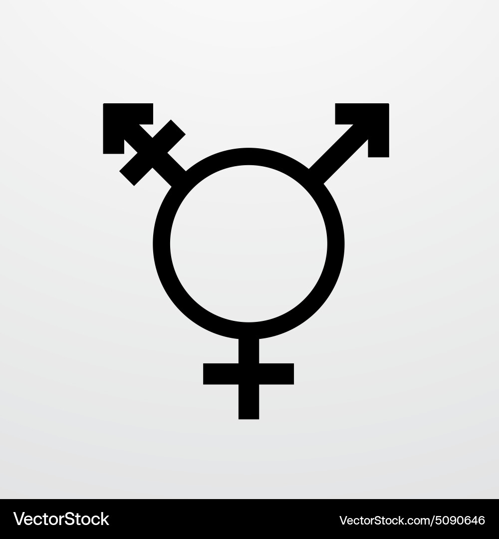 Modern transgender symbol on white Royalty Free Vector Image