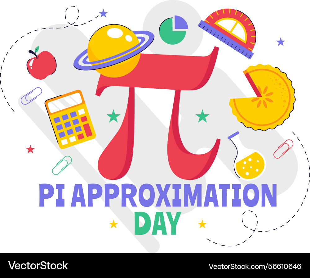 Pi approximation day celebrated on july 22 Vector Image