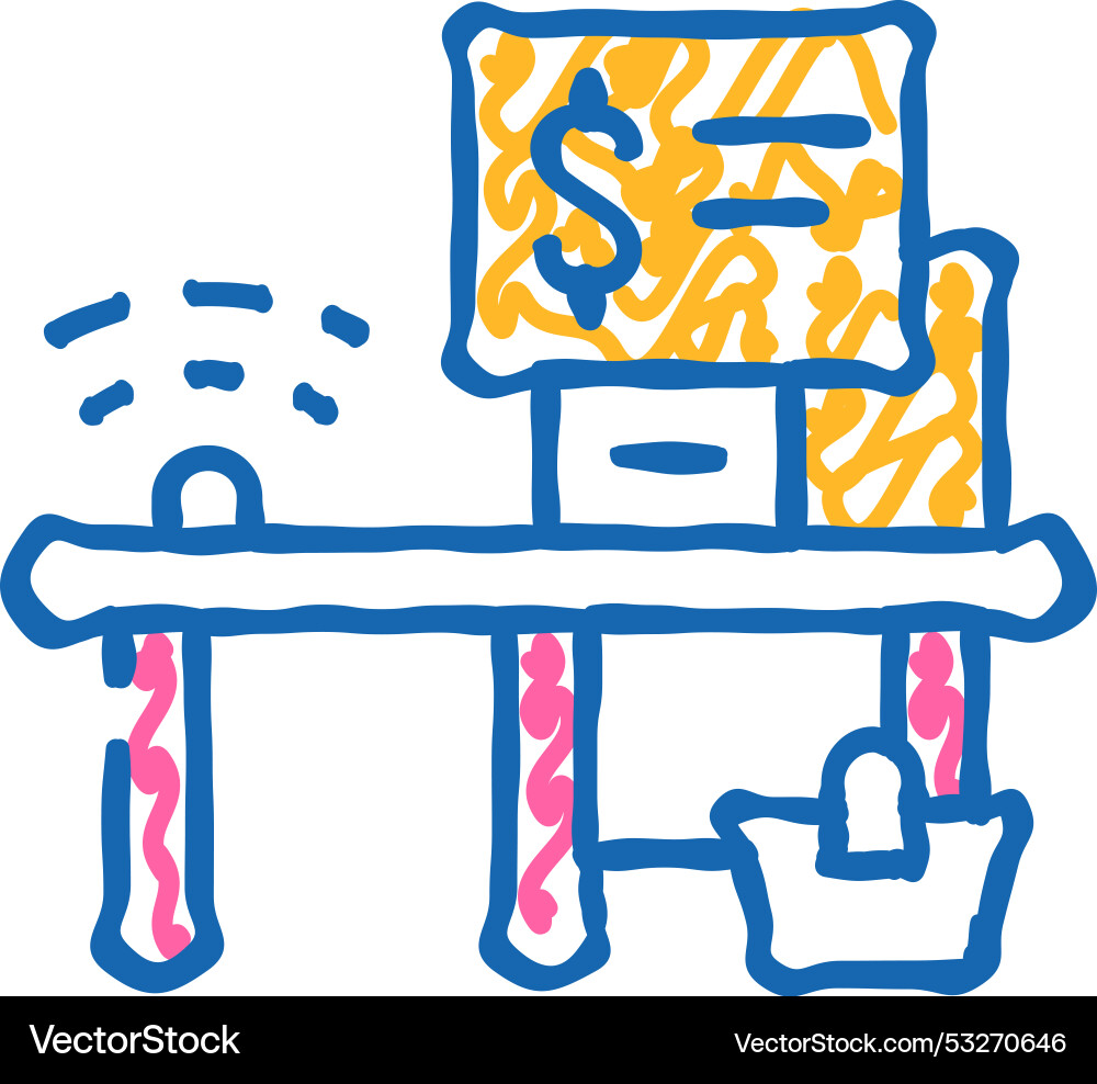Self-service checkout icon doodle Royalty Free Vector Image