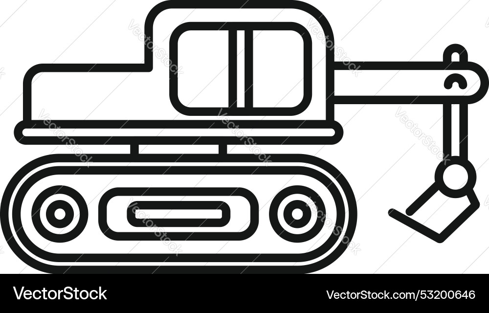 Small excavator digging on tracks Royalty Free Vector Image