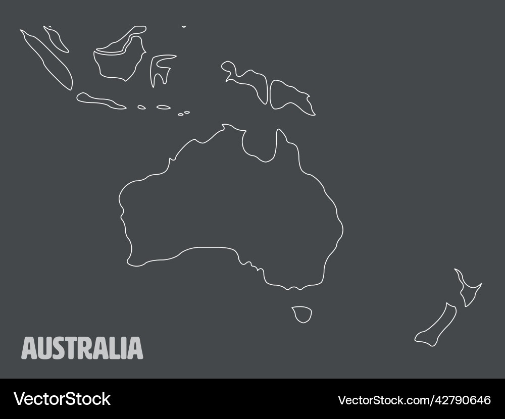 Smooth map of australia continent Royalty Free Vector Image
