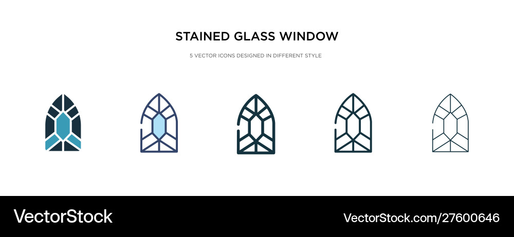Stained Glass Window Icons - Diverse Styles Vector Image